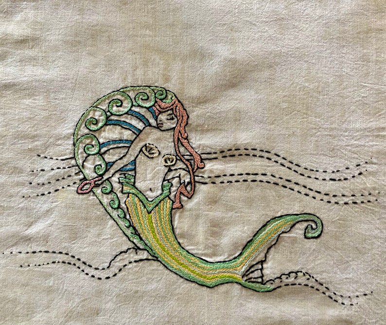 Art Deco Mermaid Hand Embroidery PDF Pattern - Etsy