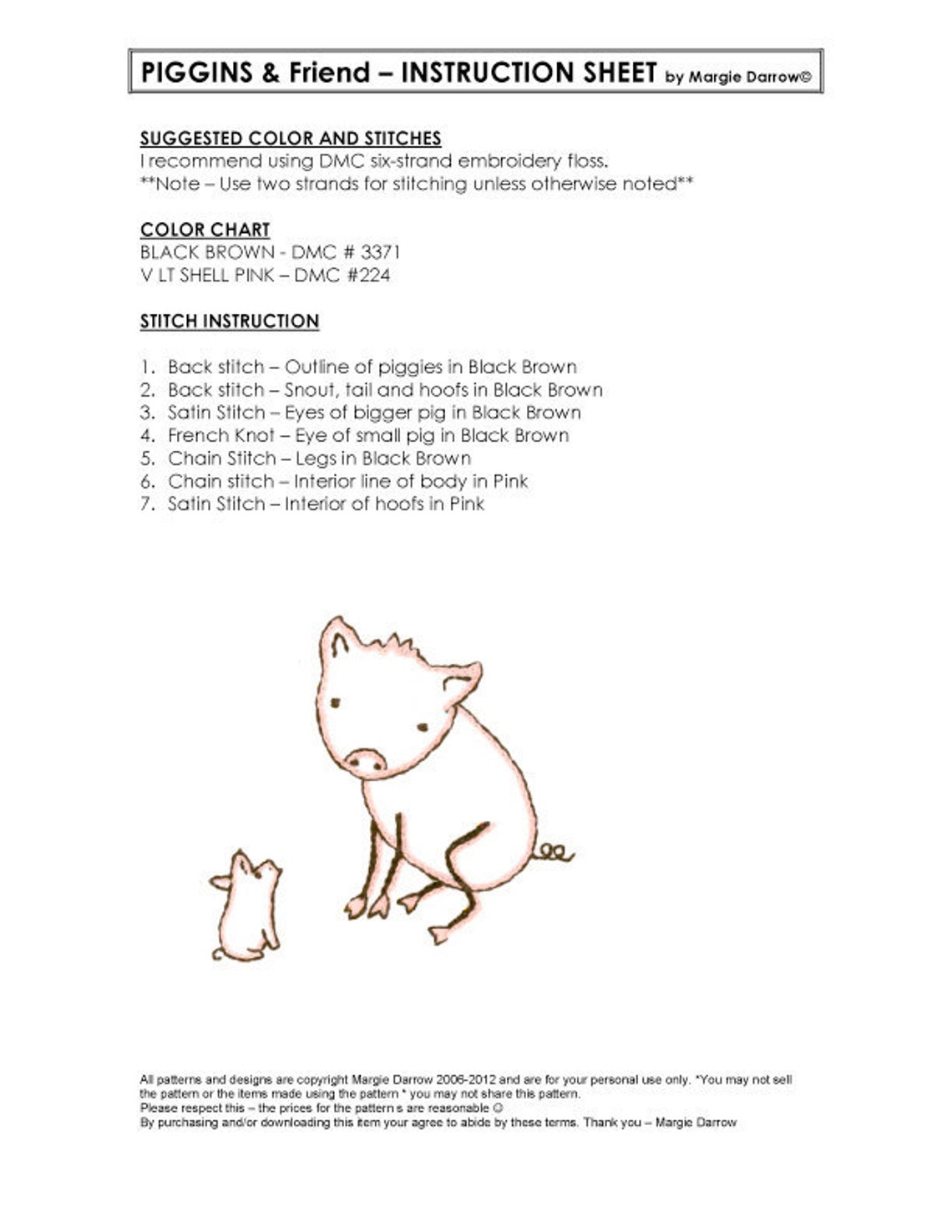 PIGGINS and Friend - Hand Embroidery Pattern PDF - Etsy