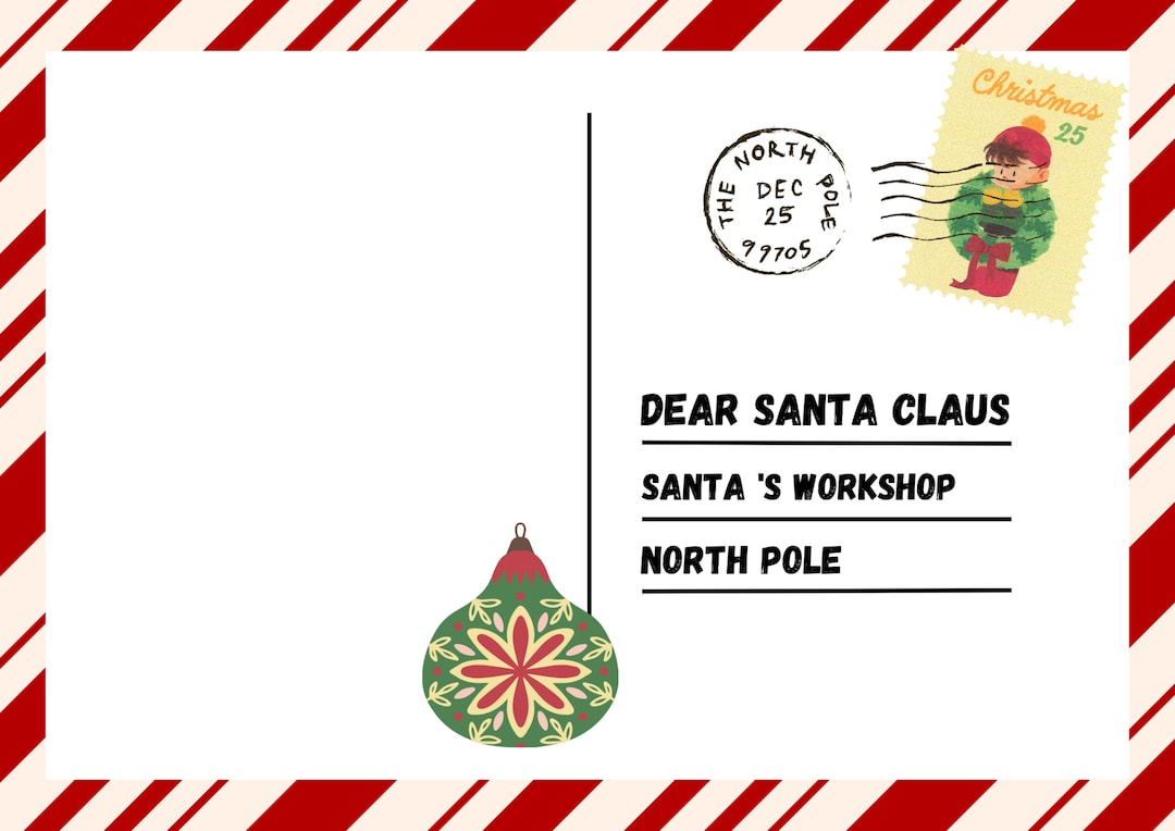 Dear Santa Card Childrens Santa Letter - Etsy