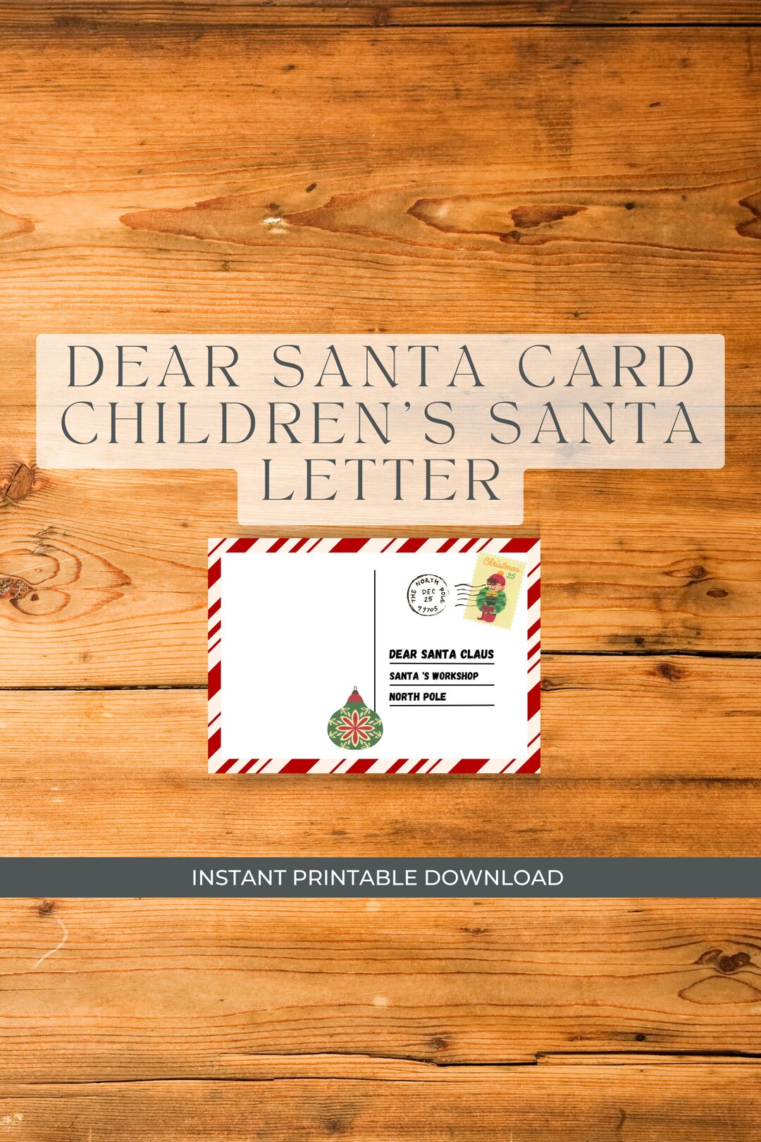 Dear Santa Card Childrens Santa Letter - Etsy