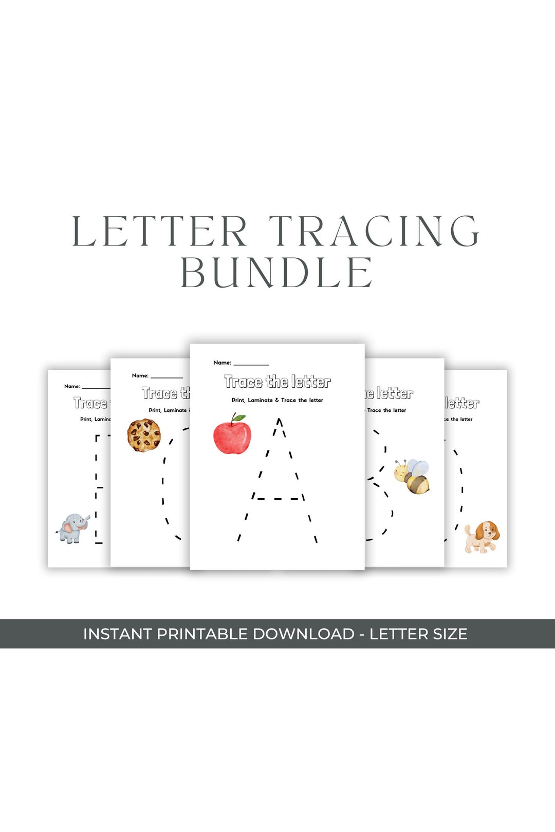 Fun Tracing Alphabet Worksheets - Etsy