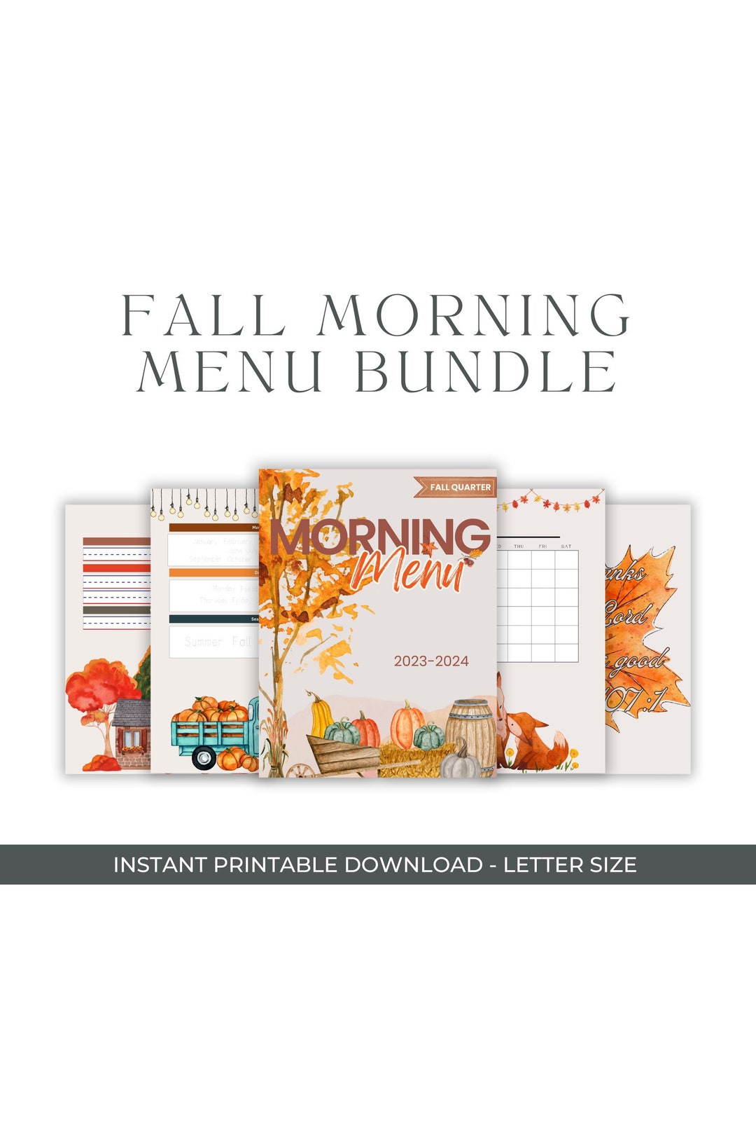 Fall Themed Morning Time Menu Bundle - Etsy