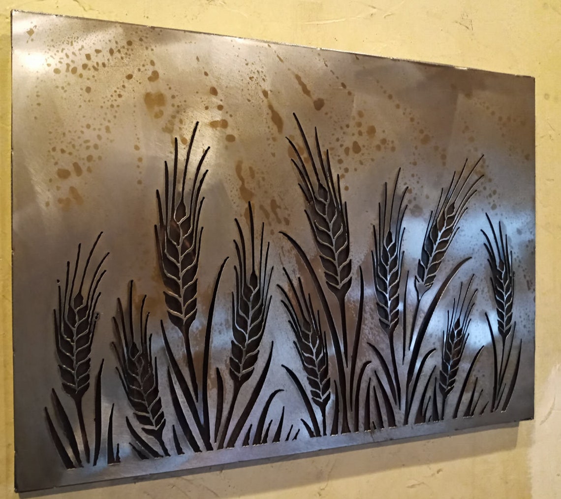 Field of Wheat Metal Art With Wood Legendary Fine Art | Etsy