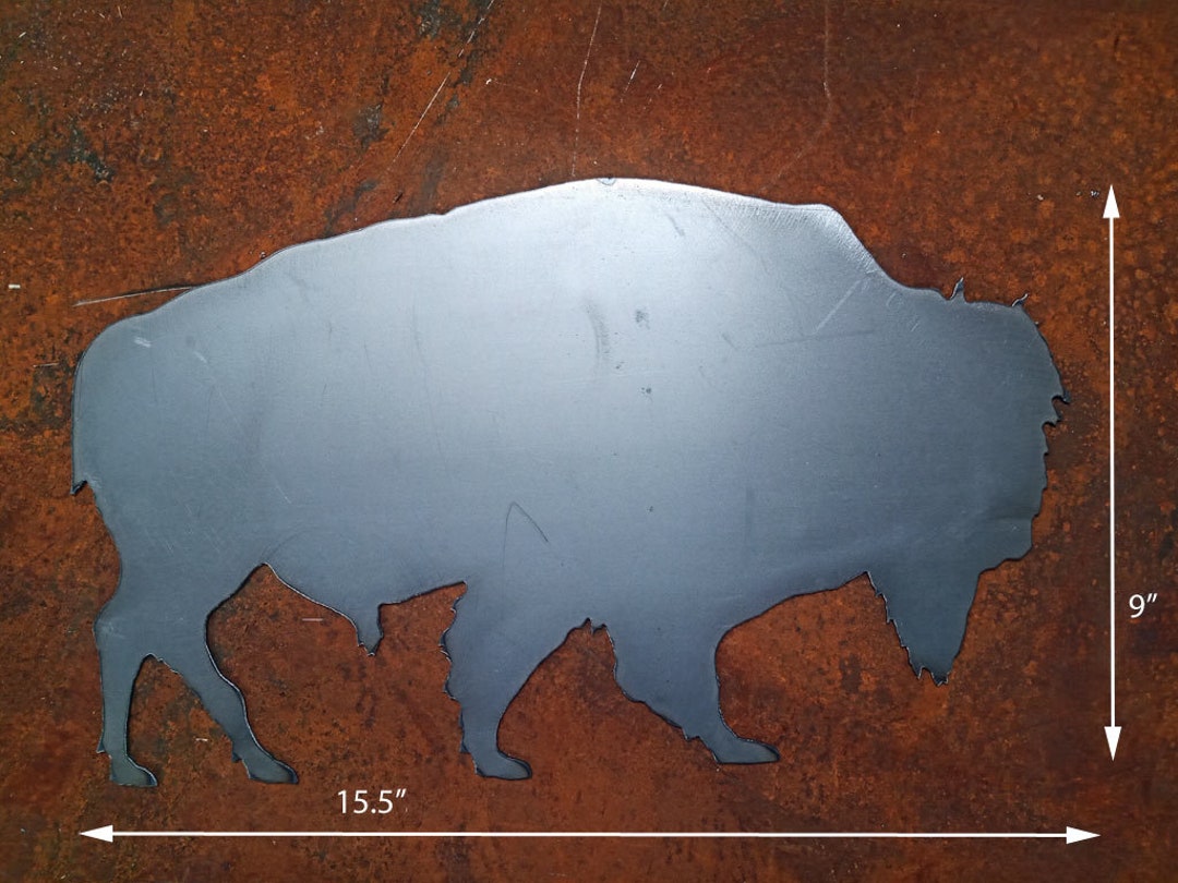 Bison Cutout - Raw Steel - DIY Sign or Artwork - Unpainted - Etsy