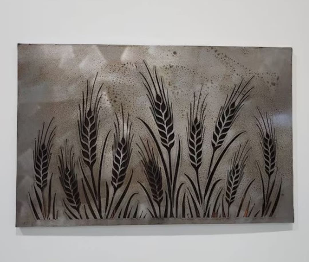 Wheat Metal Art - Metal Art With Wood - Legendary Fine Art - Etsy