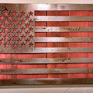 Old Glory - US Flag - USA Metal Art - Reclaimed Wood and Aged Steel ...