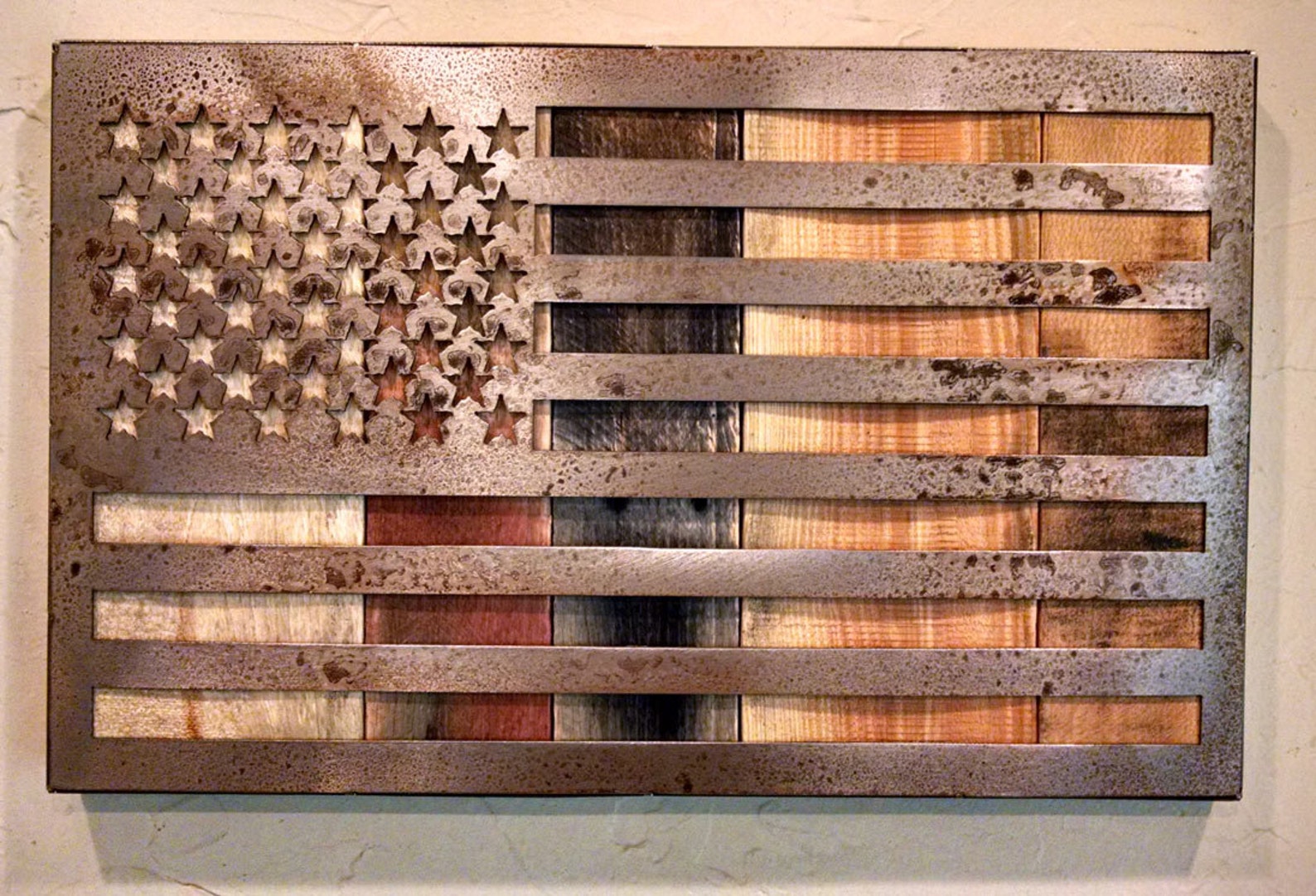 Old Glory US Flag USA Metal Art Reclaimed Wood and Aged - Etsy