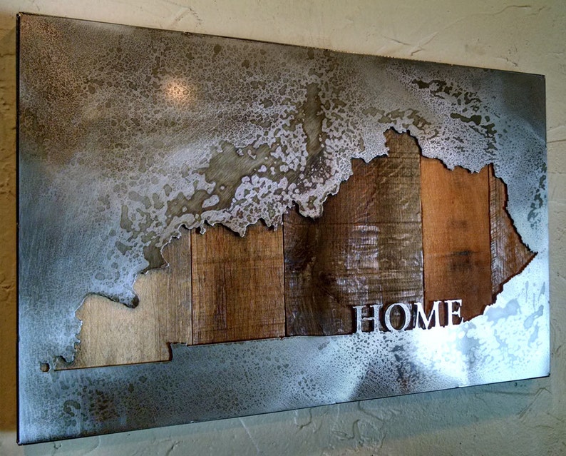 Kentucky Map State Map With HOME State Love Metal Art - Etsy