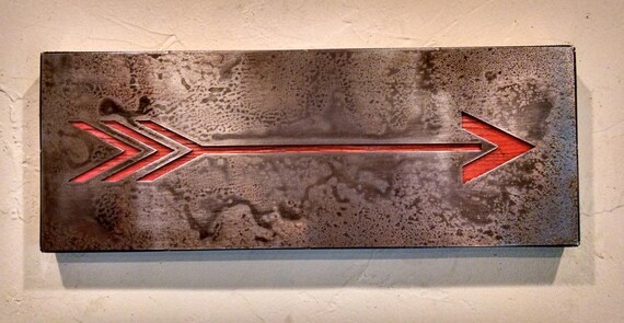Arrow 3 Metal Art Reclaimed Wood and Aged Steel - Etsy