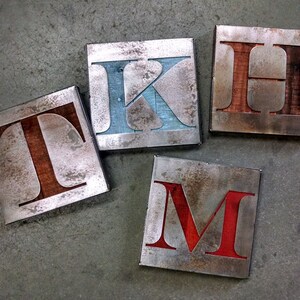 Custom Letter - Monogram- Metal Art - Reclaimed Wood and Aged Steel ...