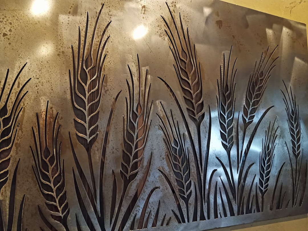 Field of Wheat - Metal Art With Wood - Legendary Fine Art - Etsy