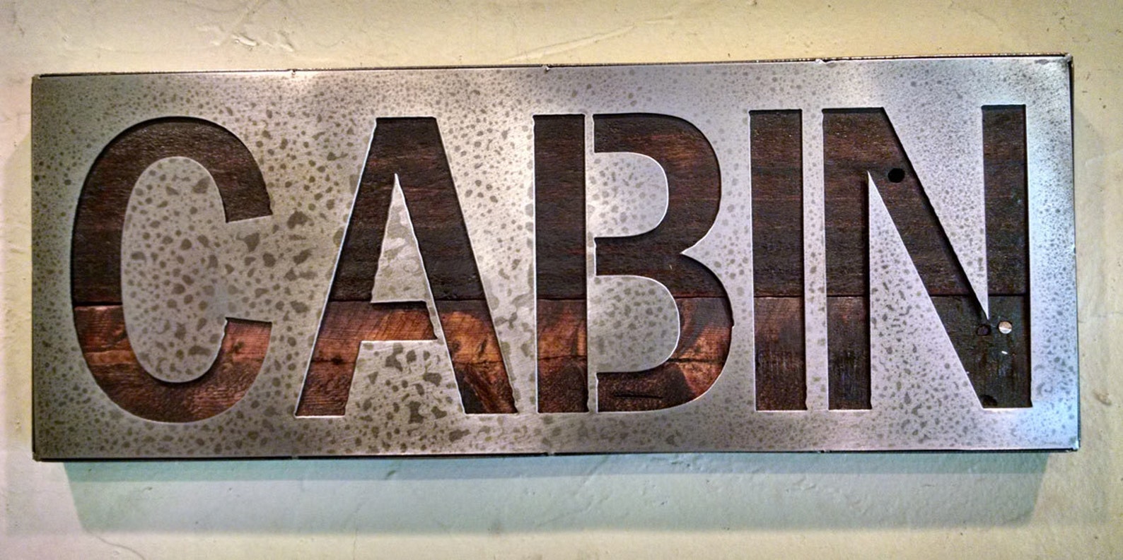 CABIN Word Art Metal Art Lake Home Reclaimed Wood and - Etsy