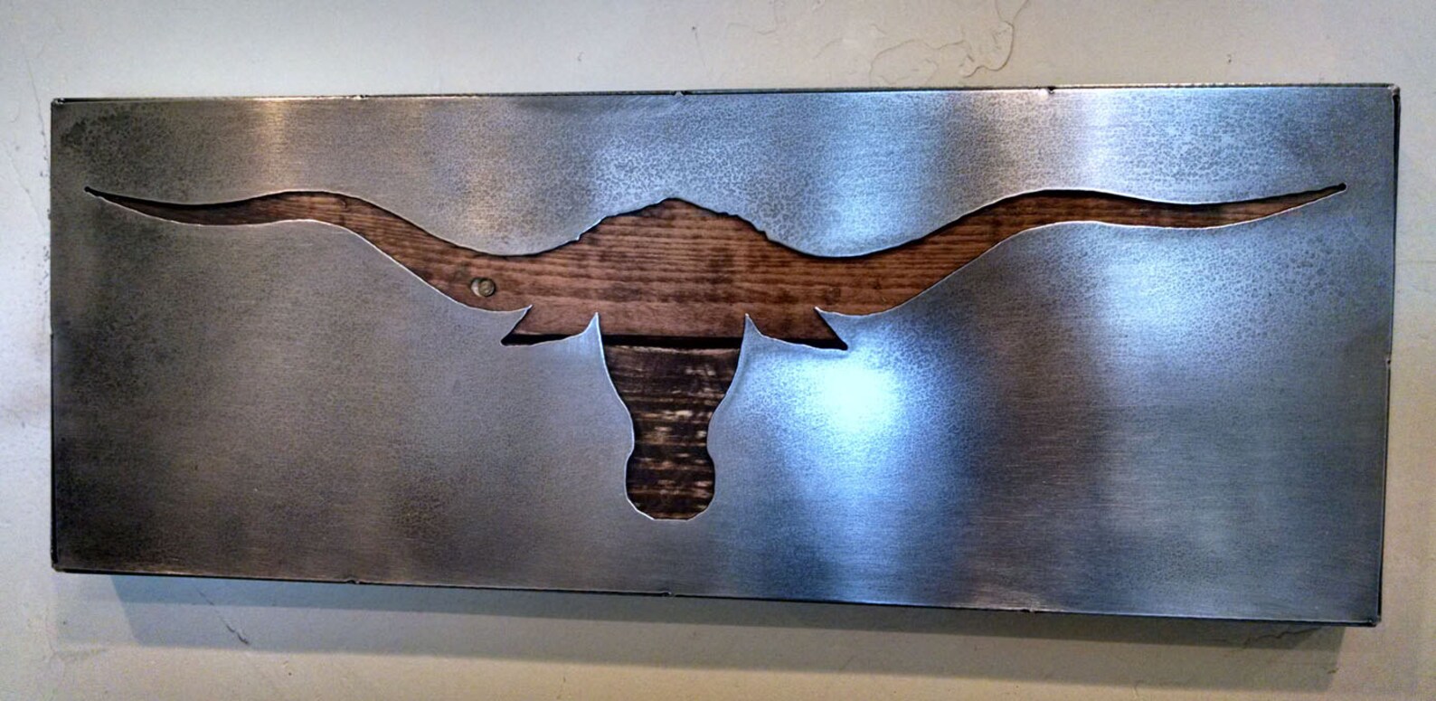 Longhorn Steer Metal Art Reclaimed Wood and Aged Steel - Etsy