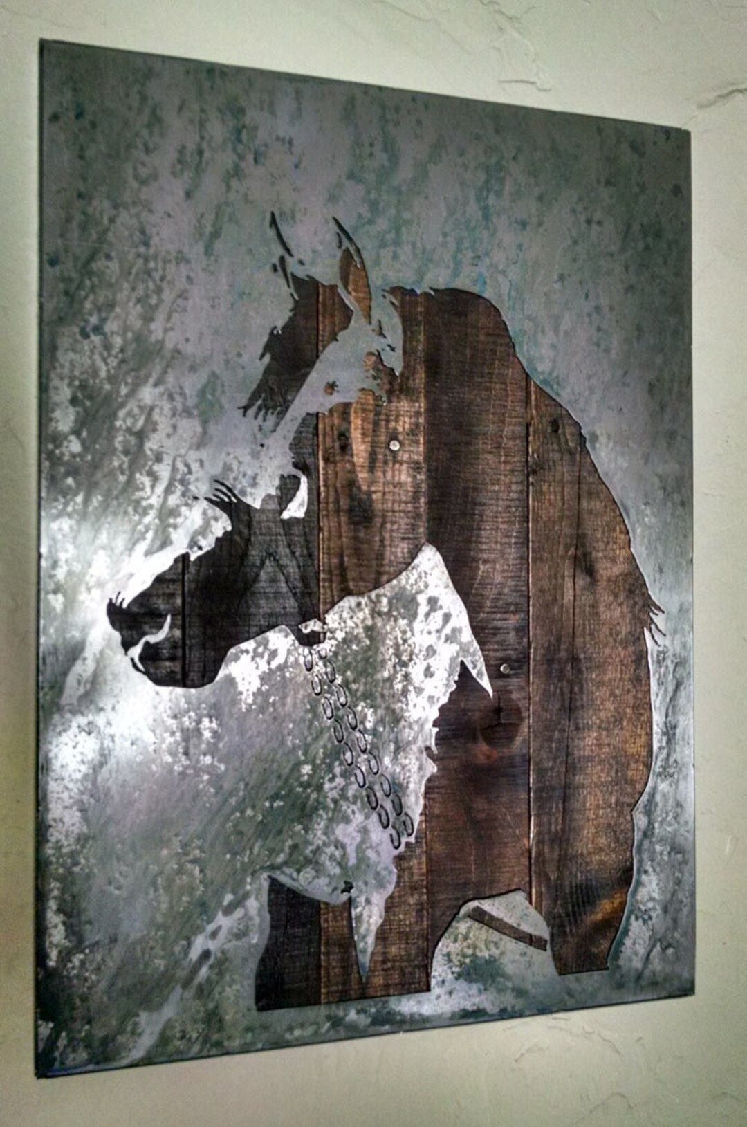 Quarter Horse Stallion - Metal Art - Reclaimed Wood and Aged Steel ...
