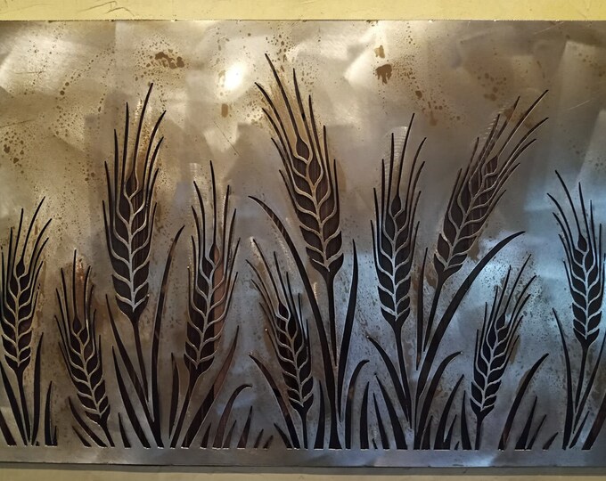 Field of Wheat - Metal Art With Wood - Legendary Fine Art - Etsy