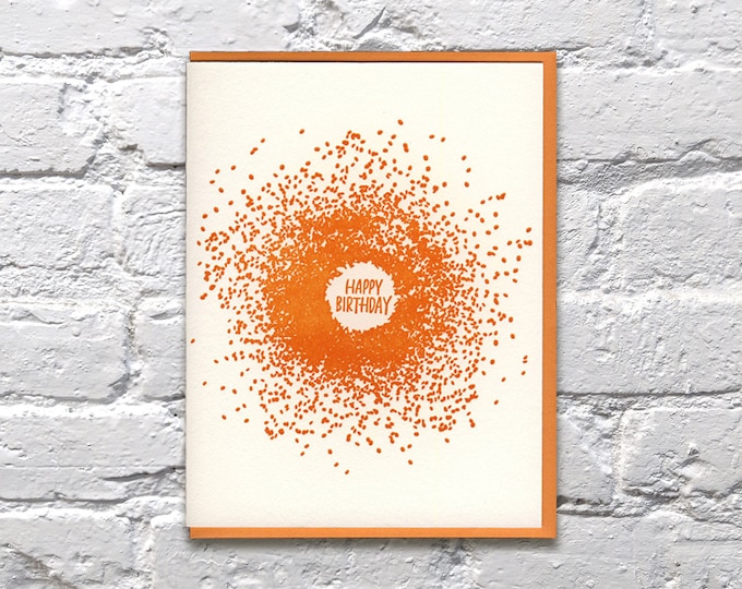 Happy Birthday Explosion Letterpress Card | Etsy
