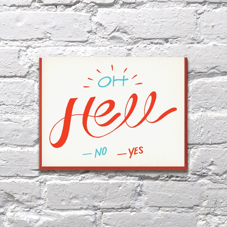 Oh Hell Letterpress Card | Etsy