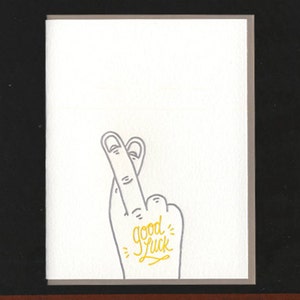 Good Luck! Fingers Crossed Letterpress Card - Etsy