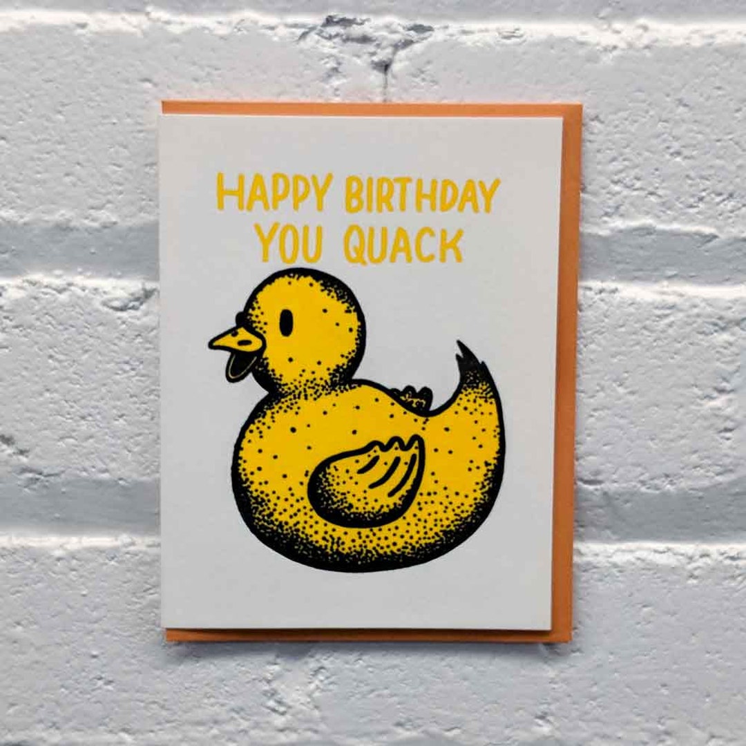 Quack Letterpress Birthday Card - Etsy