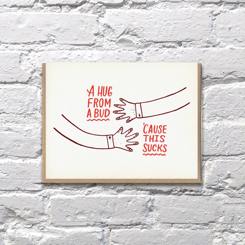 A Hug From A Bud Letterpress Card - Etsy
