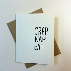 Crap Nap Eat Letterpress Baby Card - Etsy