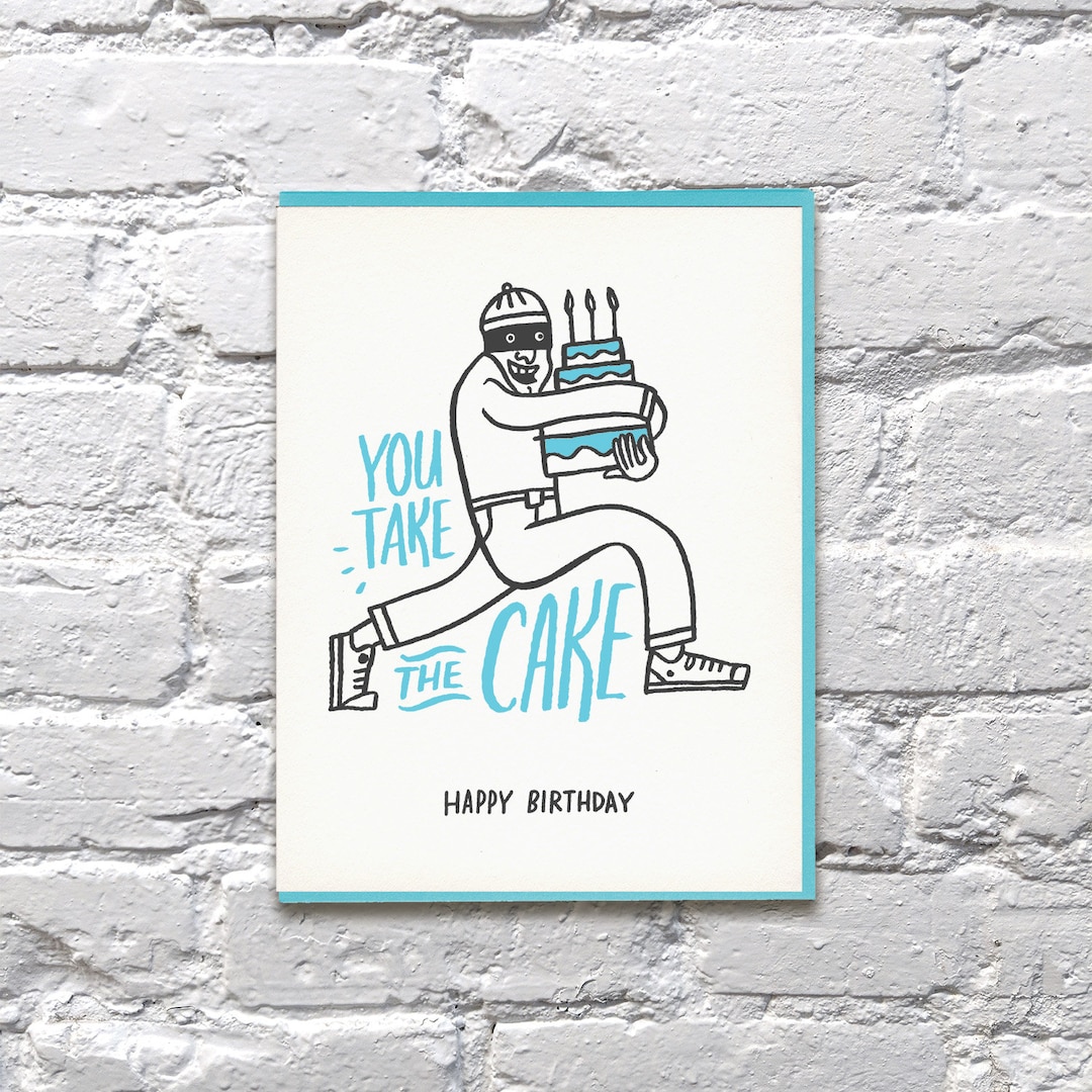 You Take the Cake Letterpress Birthday Card - Etsy