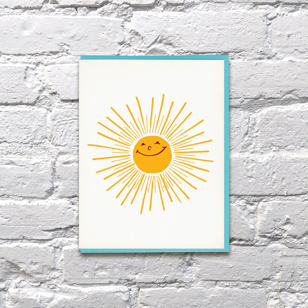 Sunshine Letterpress Card - Etsy