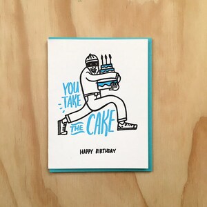 You Take the Cake Letterpress Birthday Card - Etsy