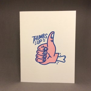 Thumbs up Letterpress Card - Etsy