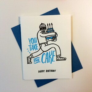 You Take the Cake Letterpress Birthday Card - Etsy