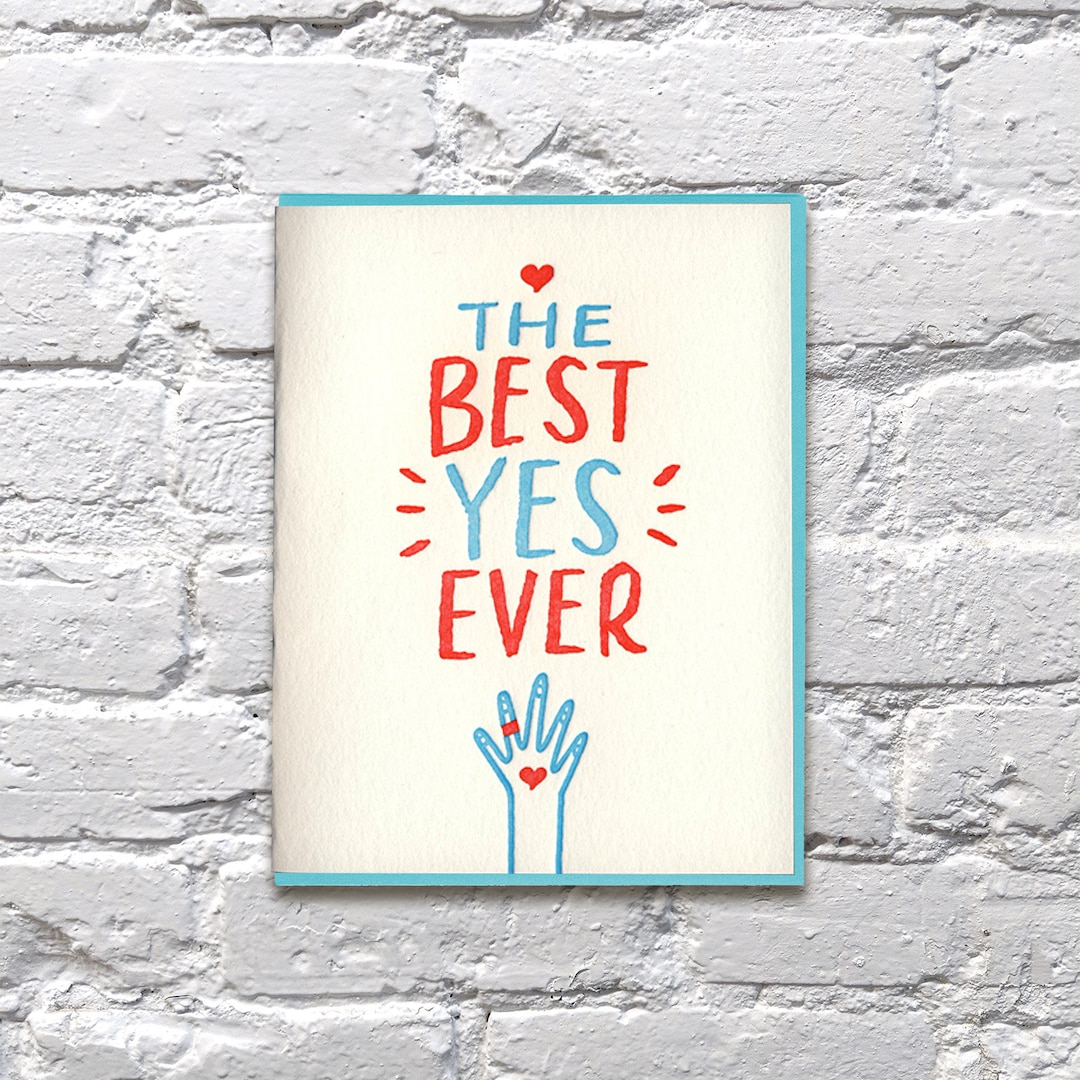 The Best Yes Ever Letterpress Card - Etsy
