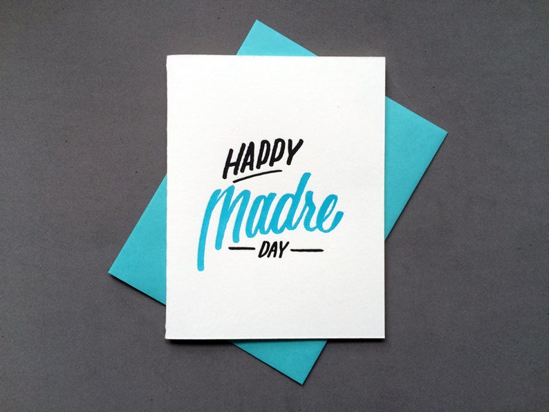 Happy Madre Day Letterpress Card - Etsy