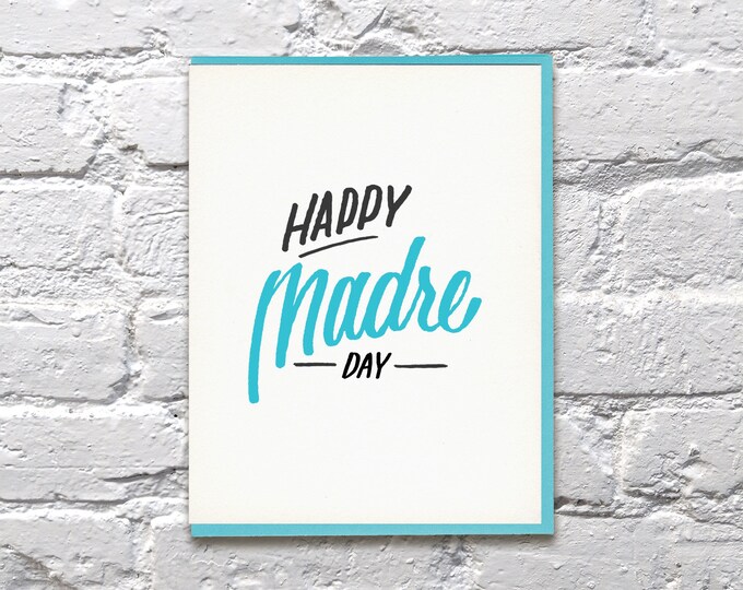 Happy Madre Day Letterpress Card - Etsy