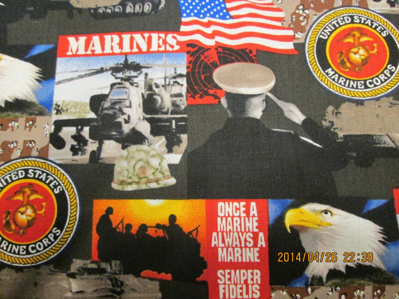 UNITED STATES MARINES Pattern Fabric 1 Yard 100% Cotton | Etsy