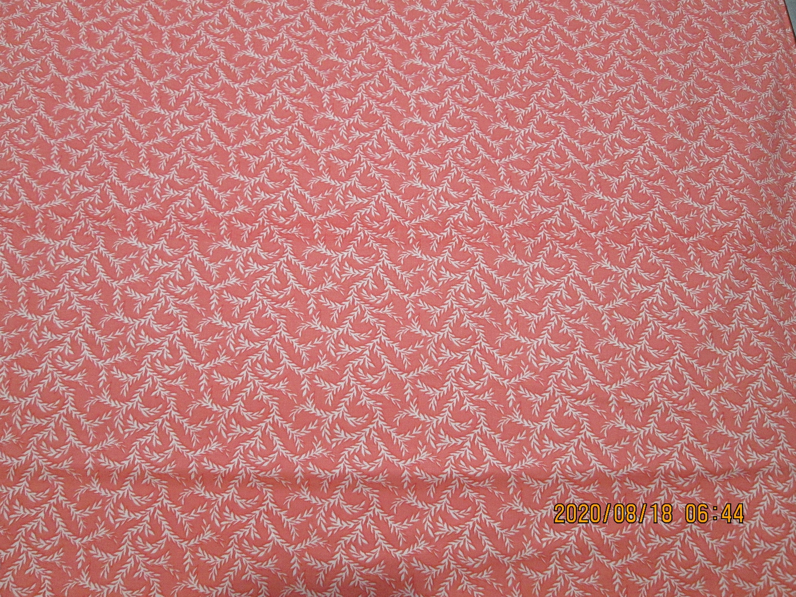 CALICO PRINTS in PINK Leaves and Branches 100% Cotton Great - Etsy