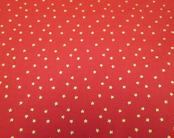 Red Stars Fabric - Etsy
