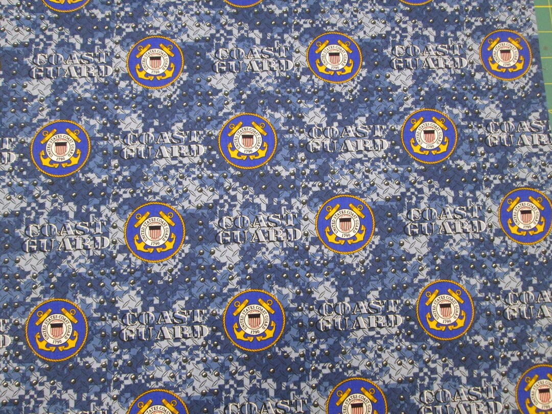 UNITED STATES COAST Guard Pattern Fabric Remnant Piece 100% - Etsy