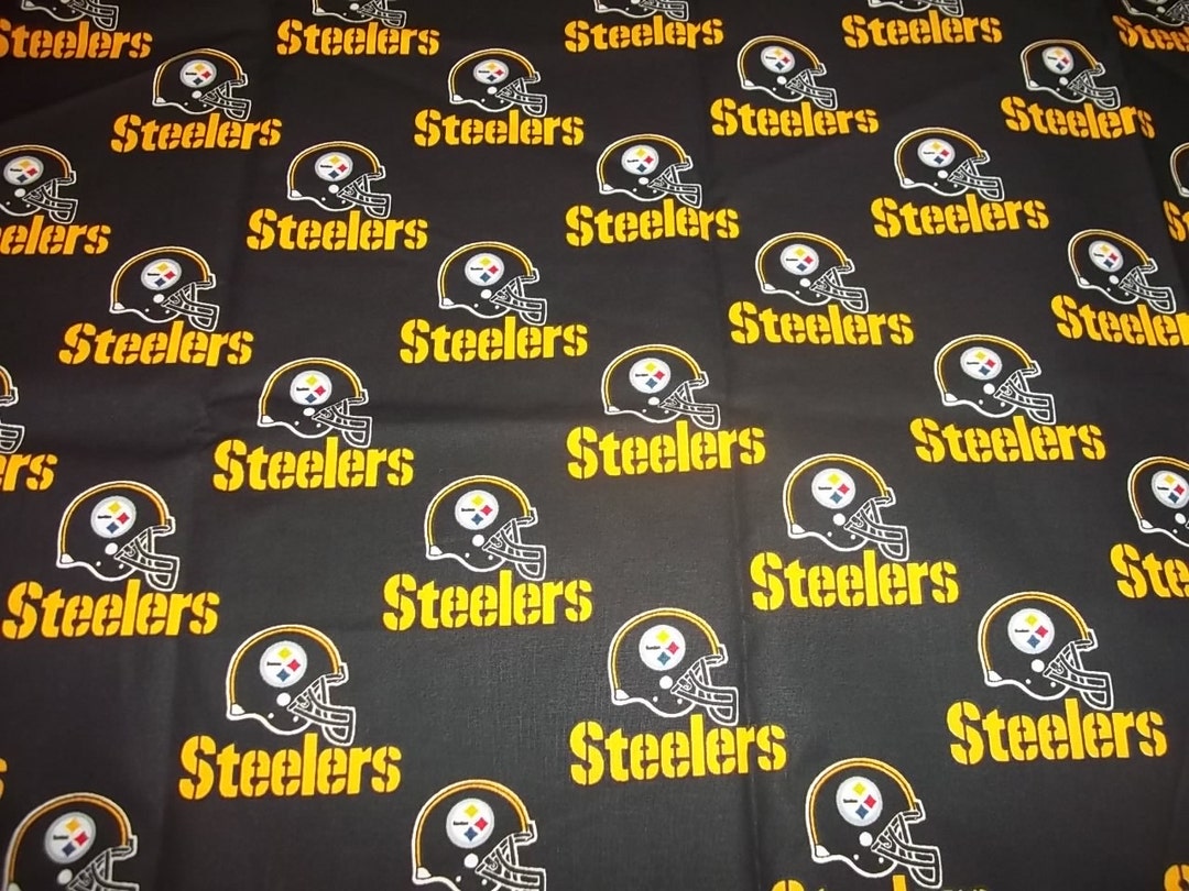 PITTSBURGH STEELERS Nfl Football Fabric 1 Yard Piece BLACK - Etsy