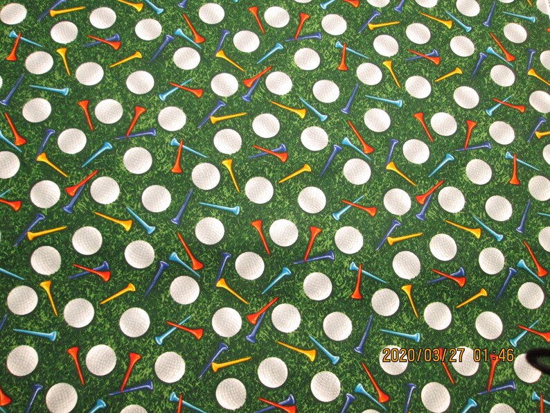 GOLF BALLS and TEES Green Background Design Pattern 1 Yard | Etsy