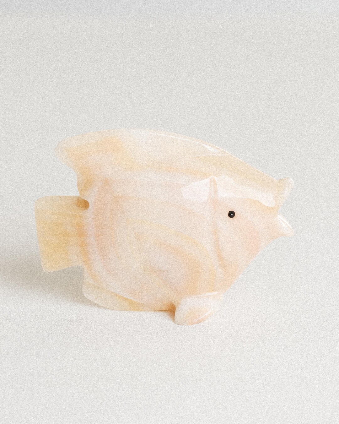 Hand Carved Soapstone Angelfish Sculpture - Natural Beige Stone Fish ...