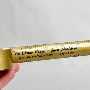 Vintage 1960s Gold Metal Roll up Tape Measure 36 Inch Advertising Be ...
