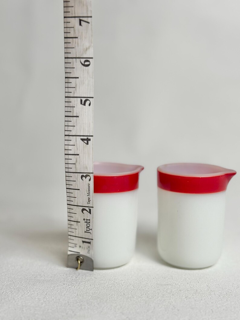 Viking Glass Red Rim Milk Glass Cream and Sugar Set - Etsy