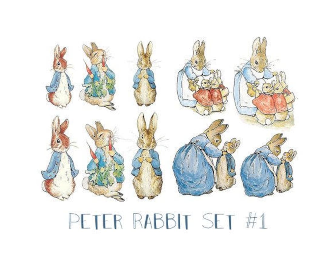 Peter Rabbit Iron on Heat Transfer Iron Transfers SET 1transfers to ...