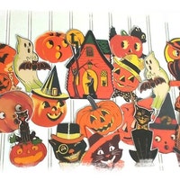 Halloween Canvas Fortune Telling Cake Set Retro Vintage 1950s 1960s ...