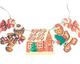 Gingerbread Christmas Banner Peppermint Christmas Bunting - Etsy
