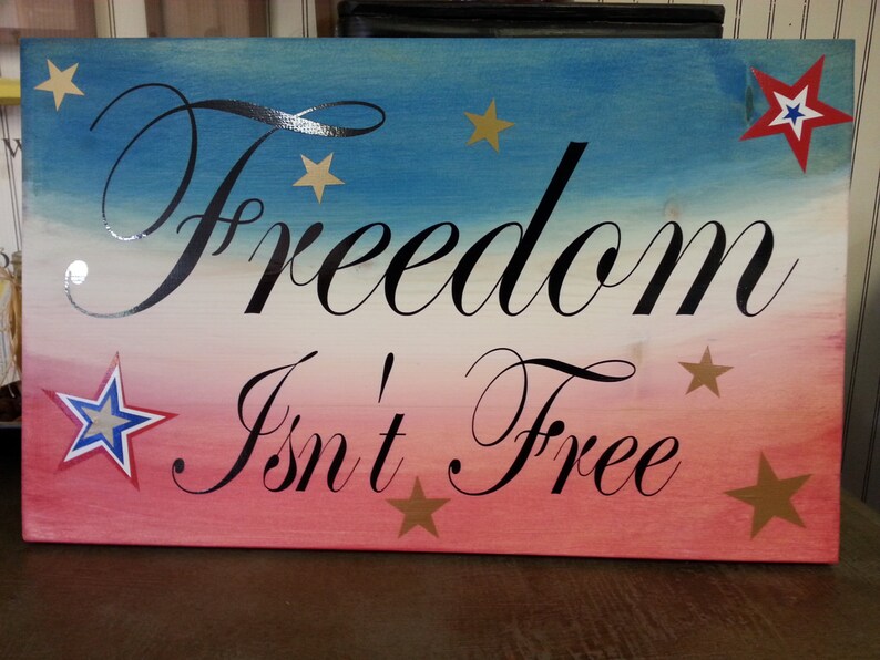 18 X 12 Wooden Patriotic Sign, Red, White and Blue - Etsy