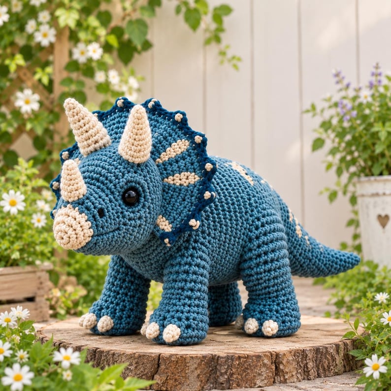 Dinosaur Crochet Pattern Bundle, 5 Amigurumi Dinosaur Patterns, T Rex ...