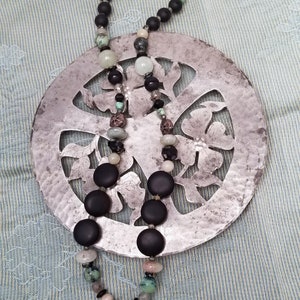 Maxine Necklace - Floral Cab by Mary Harding - Silver Setting - Green ...