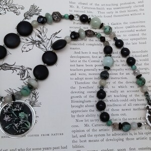 Maxine Necklace - Floral Cab by Mary Harding - Silver Setting - Green ...