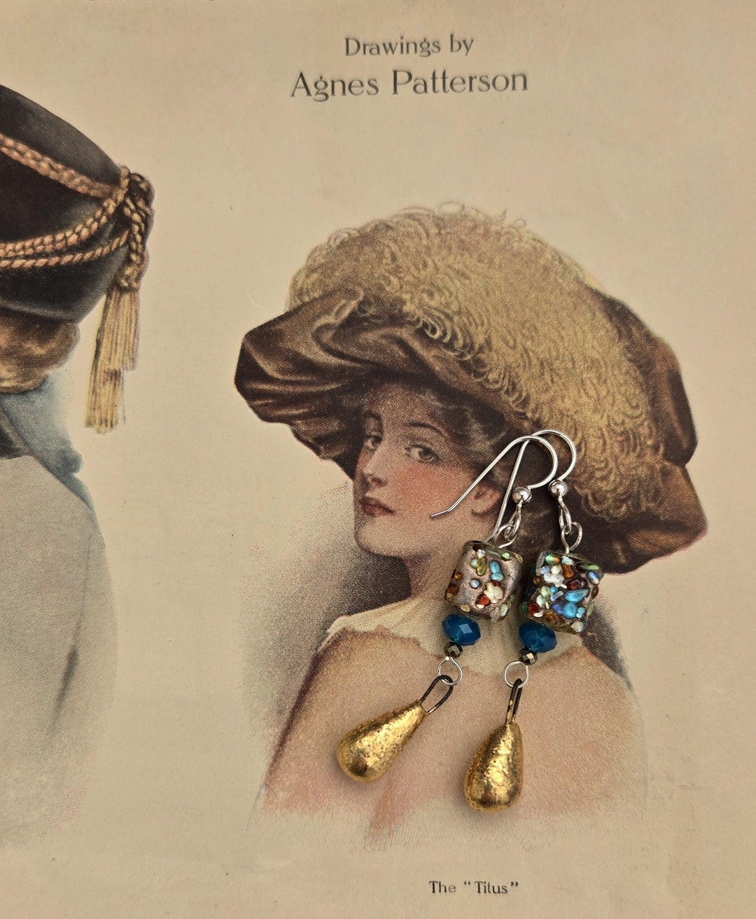 Celebration Earrings Glass 'confetti' Cubes Scorched Earth Gold-colored ...